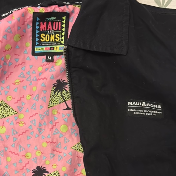 Maui and Sons | Jackets & Coats | Maui And Sons Black Jacket With Pink ...